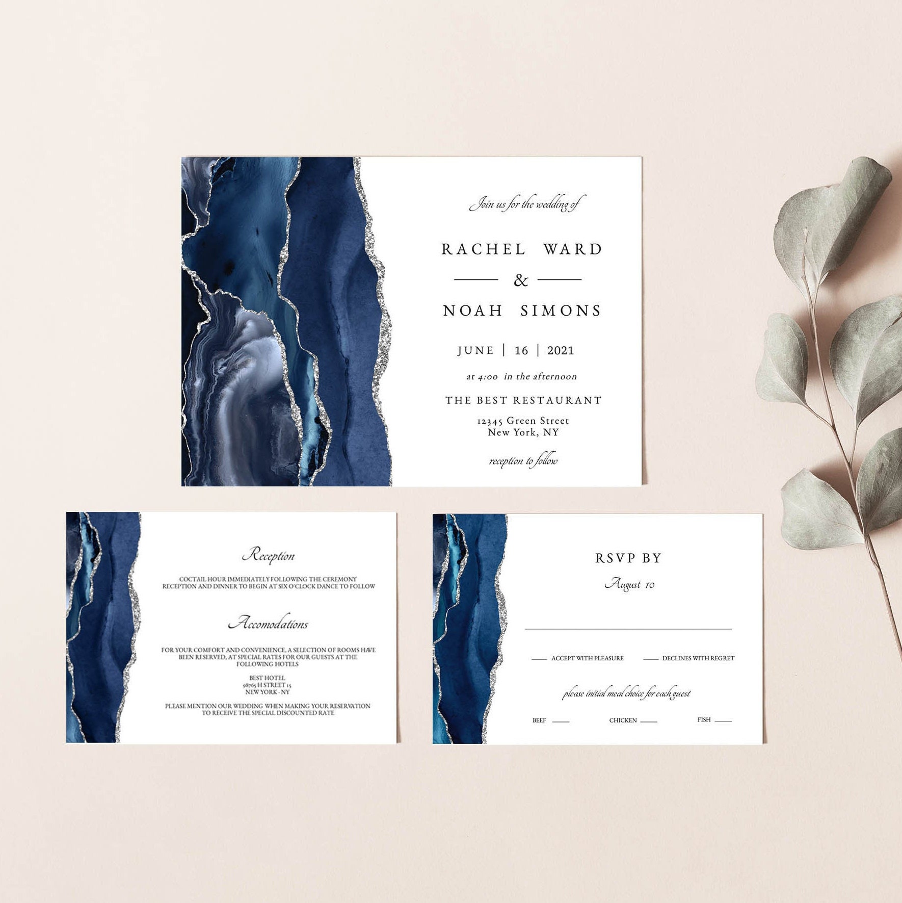 Wedding Invitation Set Template Wedding Invitation Suite - Etsy