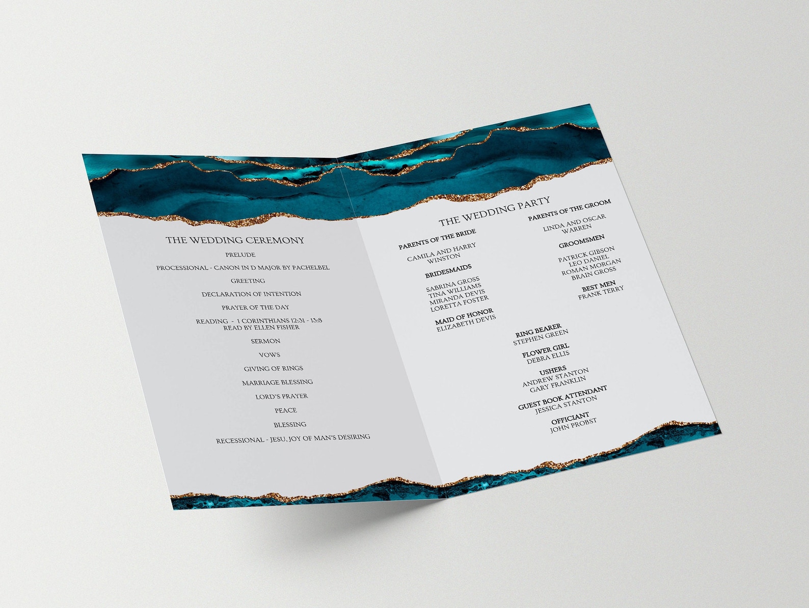 Wedding Program Booklet Template, Bifold Wedding Program, Ceremony ...
