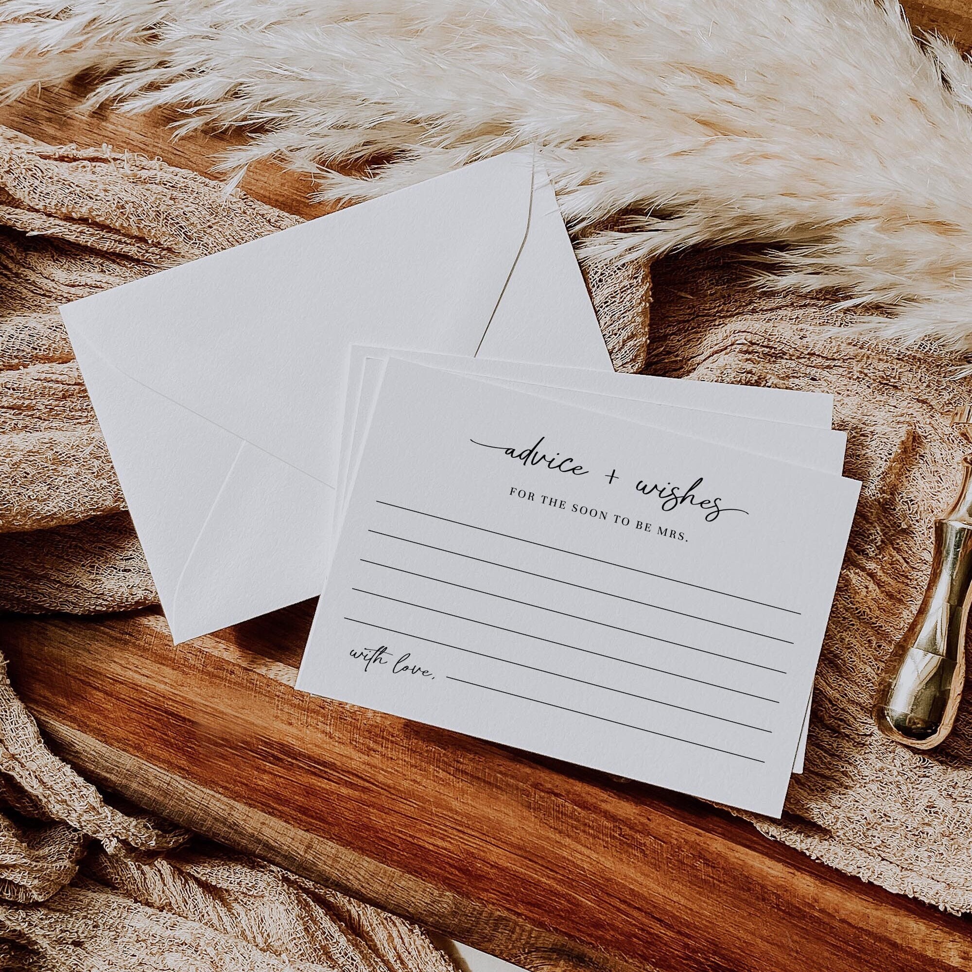 Advice and Wishes for the Soon to Be Mrs, Bridal Shower Advice Cards ...