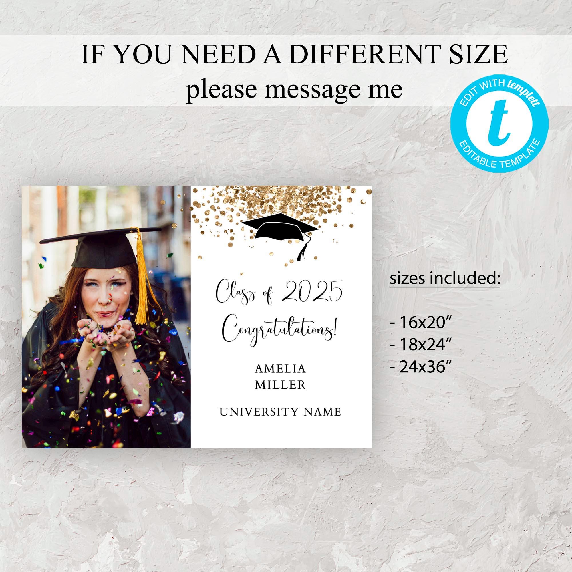 Editable Graduation Welcome Sign: Class of 2025 Printable Poster ...