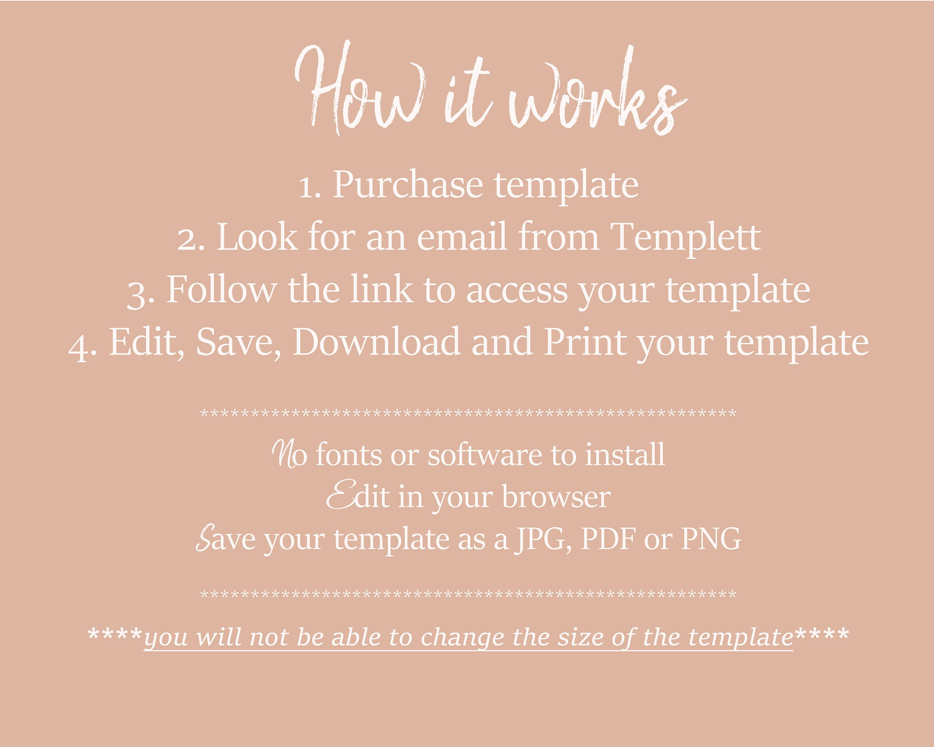 Blue Wedding Program Template Customize Wedding Program DIY | Etsy