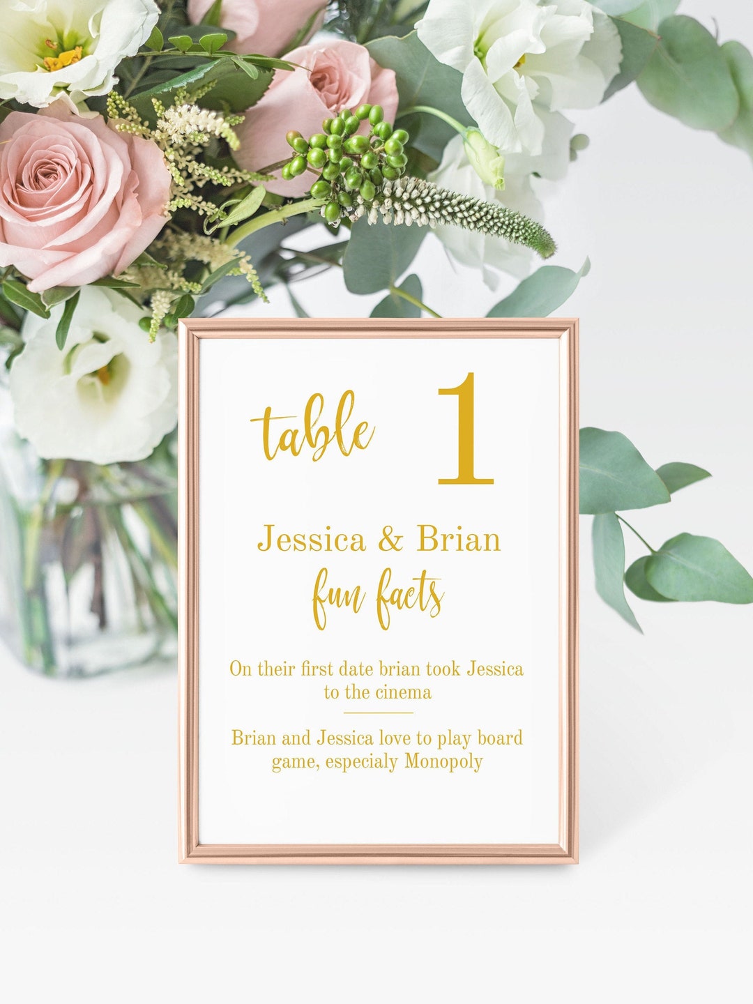 Fun Facts Wedding Cards, Fun Facts Table Numbers, Did You Know Cards ...