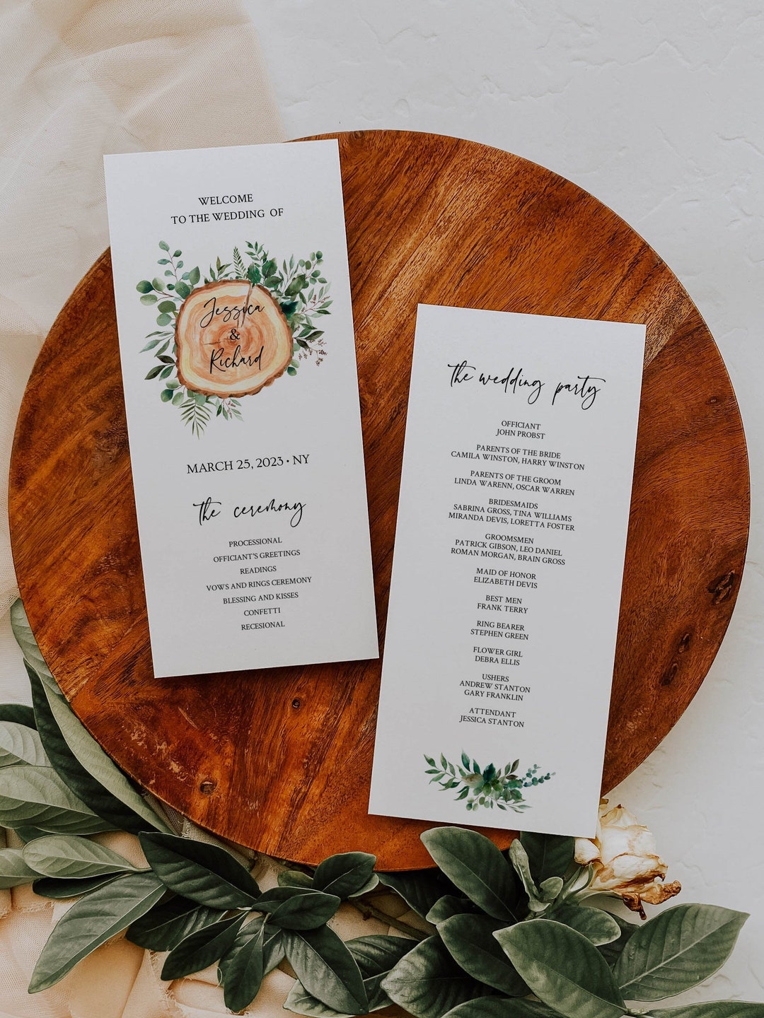 Wedding Program Rustic Template, Ceremony Program Template, Program for ...