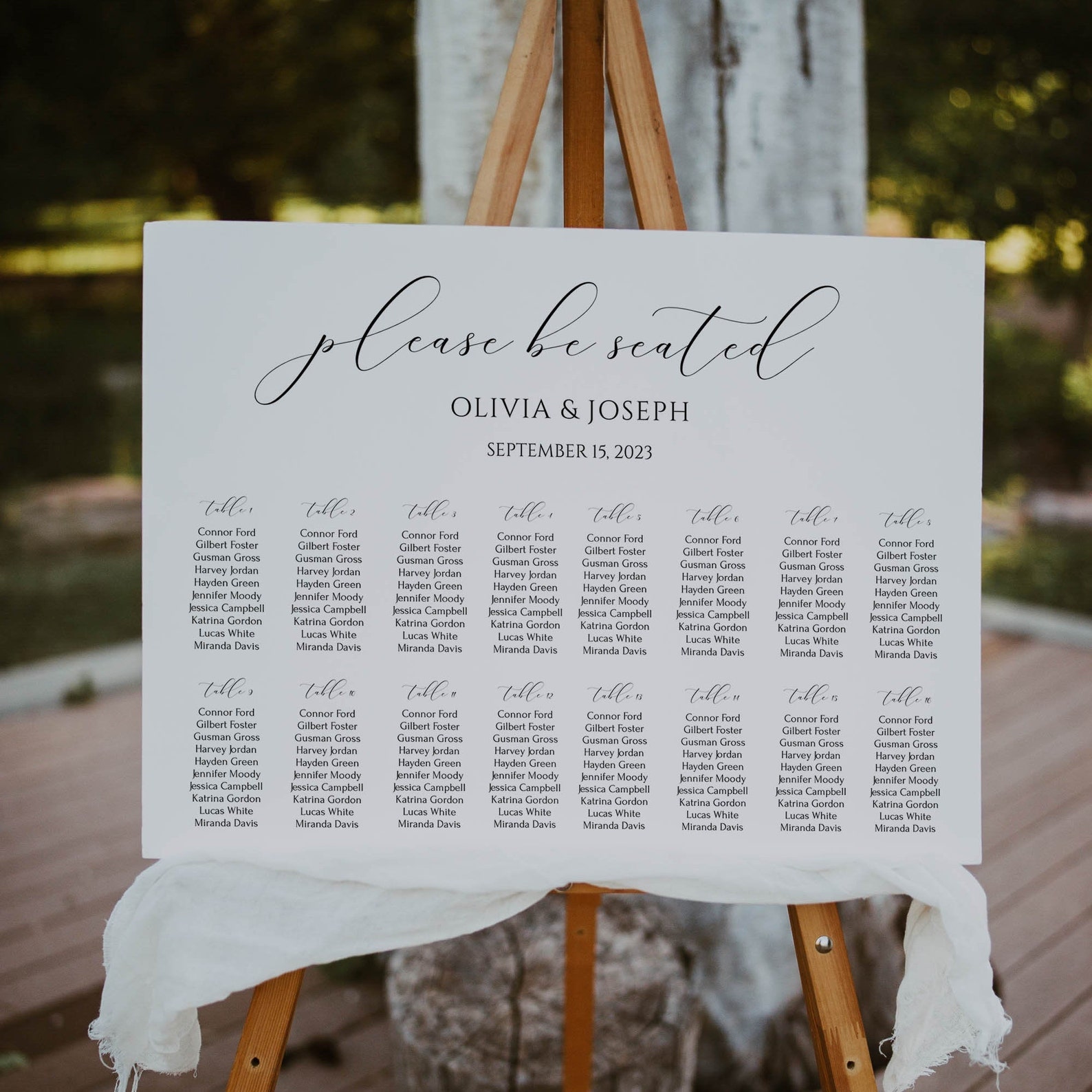 Seating Chart 16 Tables Wedding Seating Chart Template | Etsy
