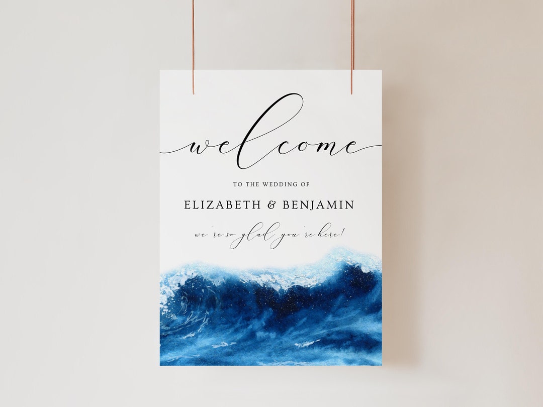 Welcome Wedding Sign Template, Ocean Wedding Welcome Sign, Welcome Sign ...