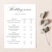 Wedding Menu Selection Card, Menu Choice Card, Wedding Menu Card ...