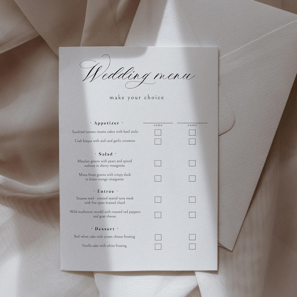 Menu Cards 100 - Etsy UK