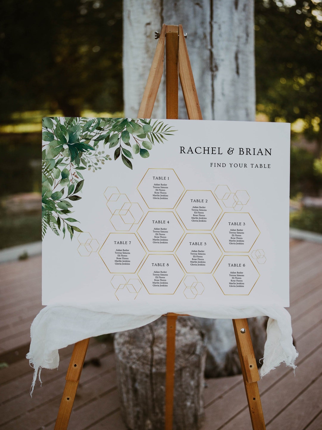 Wedding Seating Chart Hexagon, Wedding Seating Chart Geometric, Hexagon ...