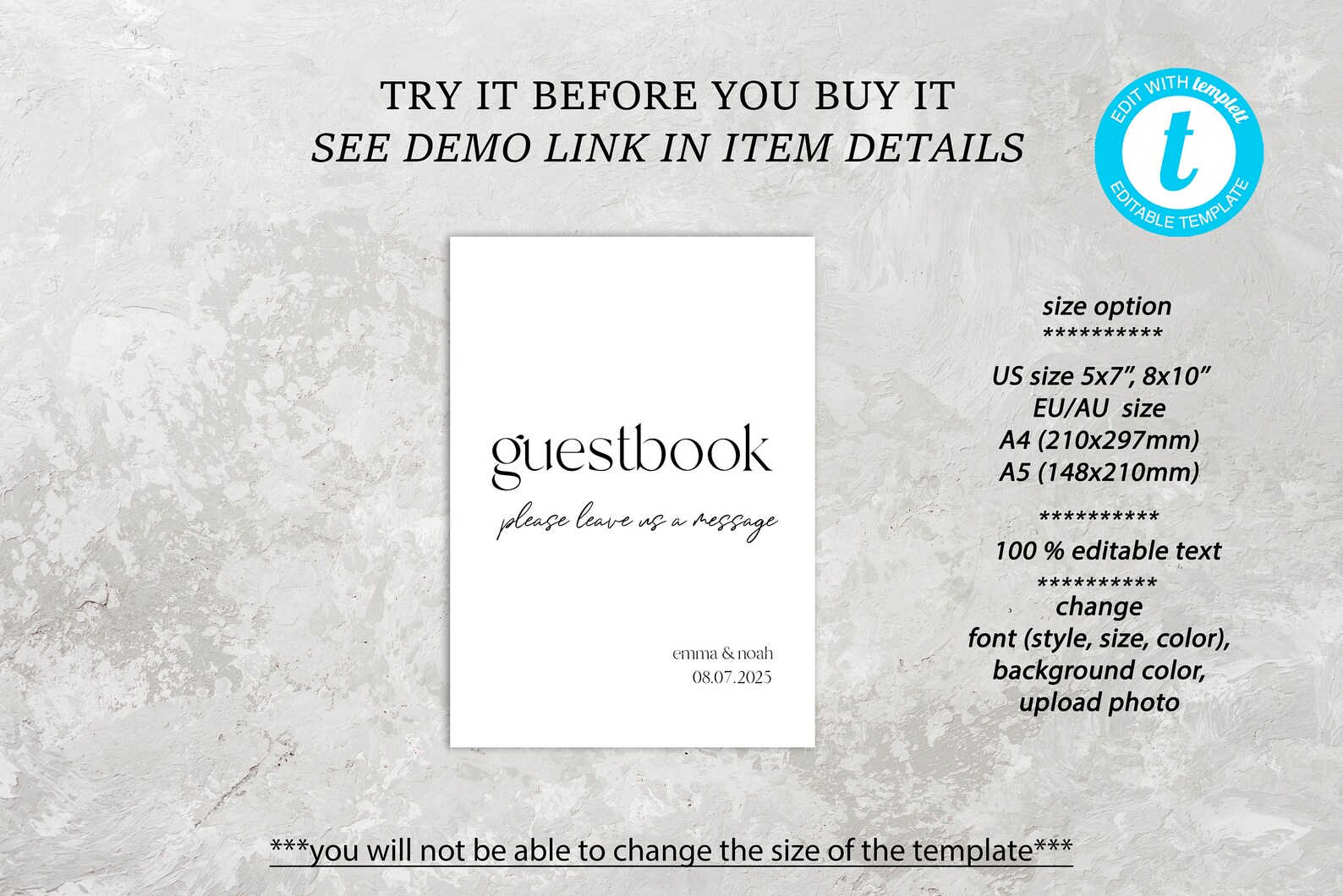 Wedding Guestbook Sign Template Guest Book Printable Sign | Etsy