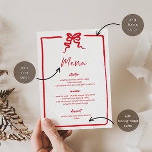 Christmas Menu Template, Printable Menu Christmas, Funny Menu Card ...