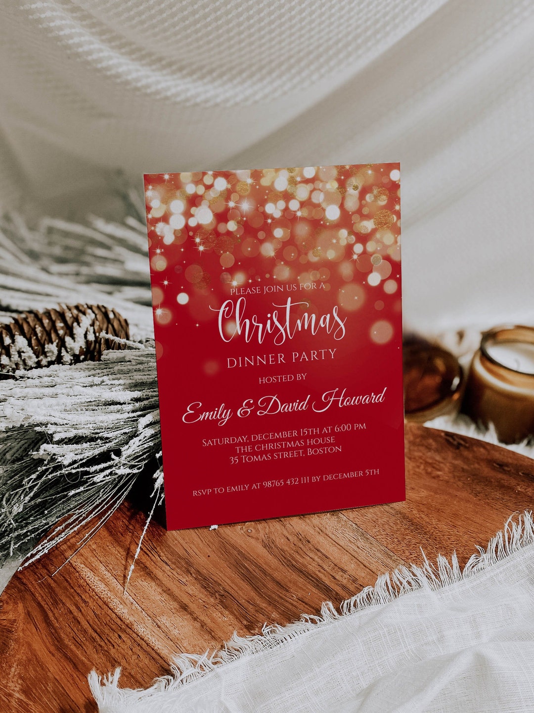 Christmas Invitation Template Christmas Invitation Party - Etsy New Zealand