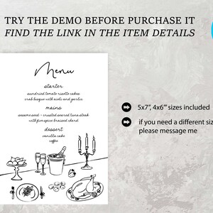Whimsical Menu Card Template: Hand-drawn Doodle Design (editable ...