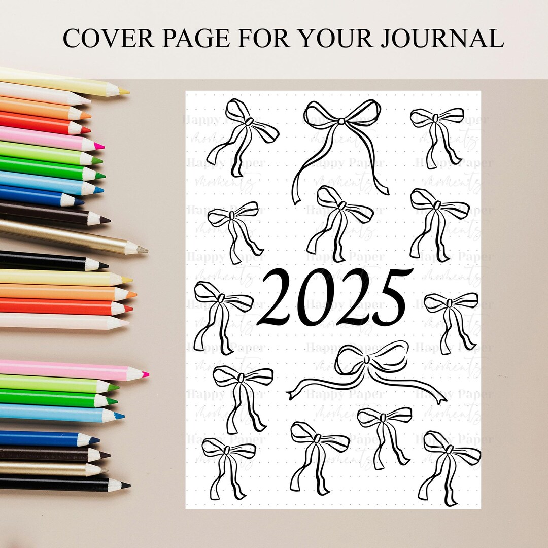 2025 Cover Page, Printable 2025 Journal Cover, Title Page for Your 2025 ...