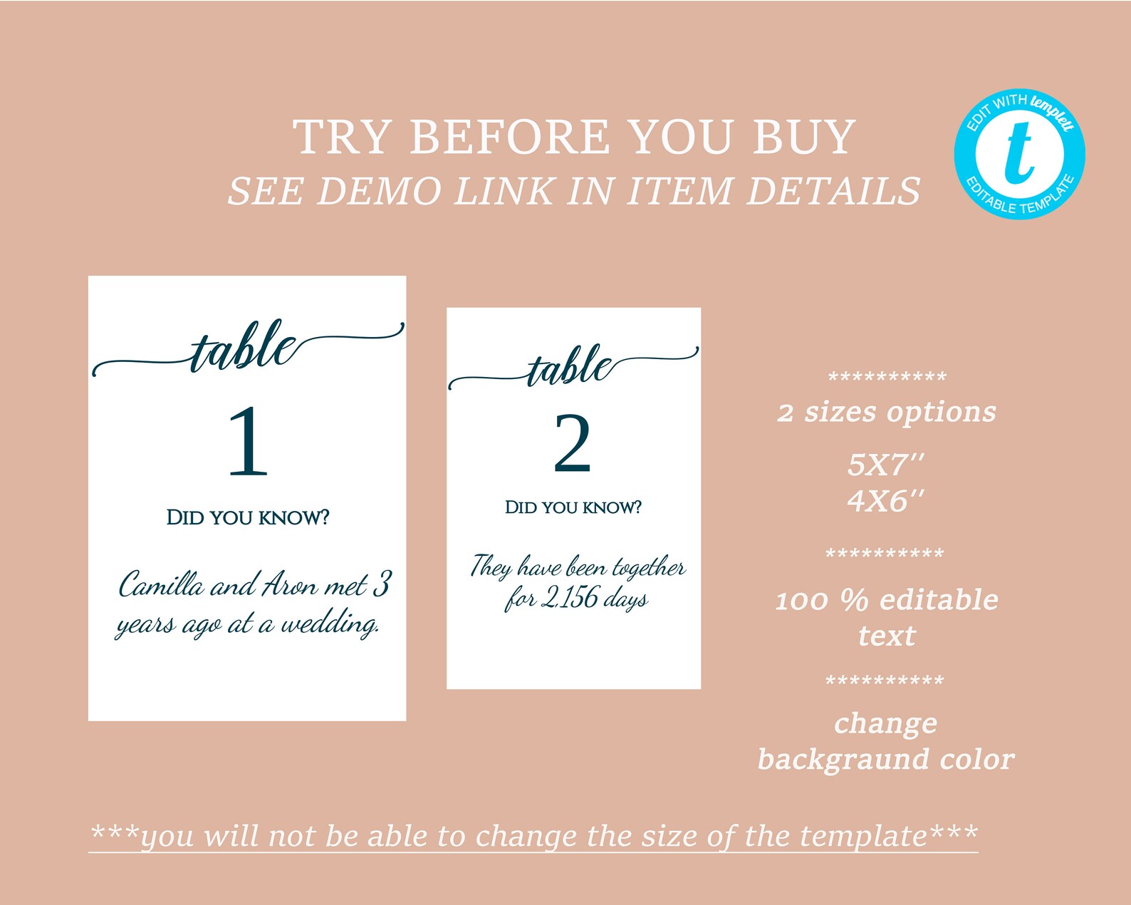 Fun Facts Wedding Cards Wedding Table Numbers Fun Facts Did | Etsy