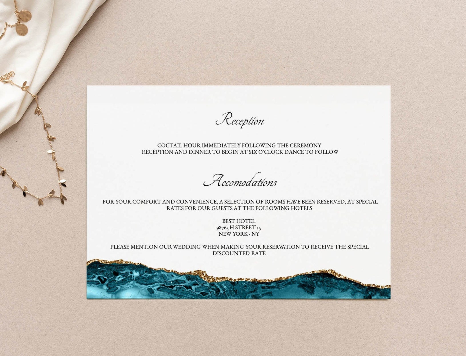 Wedding Invitation Turquoise Set Template Teal and Gold - Etsy