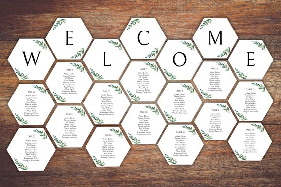 Hexagon Seating Chart Template Wedding Seating Chart | Etsy