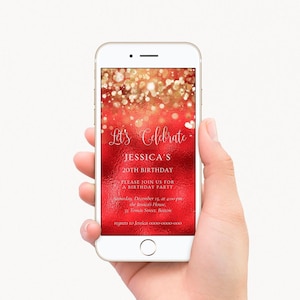 Electronic Digital Birthday Invitation, Birthday Invite Phone, Birthday ...