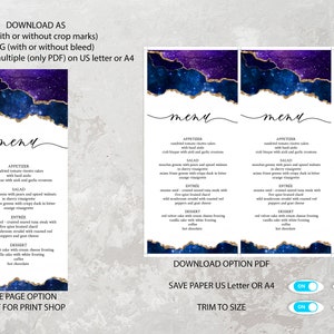 Menu Template Birthday, Menu Card Galaxy, Menu Card Fairytale Decor ...