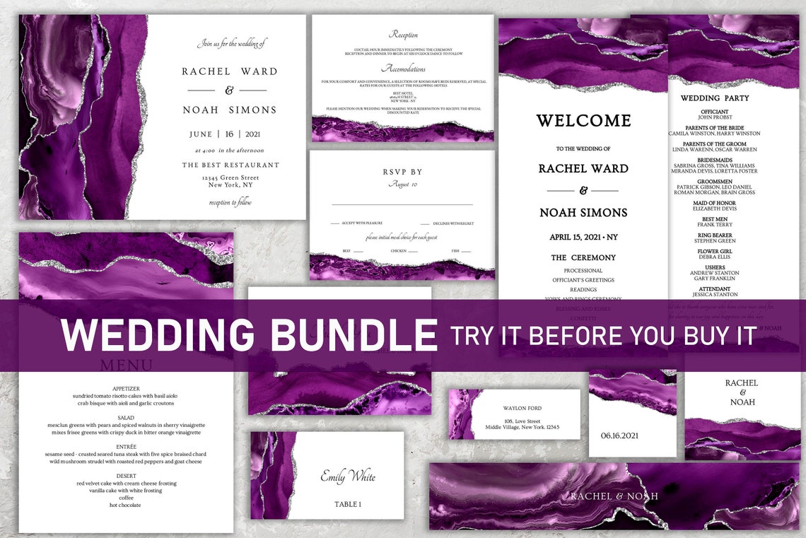 Wedding Invitation Kit Template Wedding Invitation Bundle - Etsy