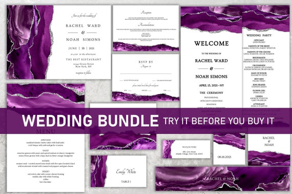 Wedding Invitation Kit Template Wedding Invitation Bundle | Etsy