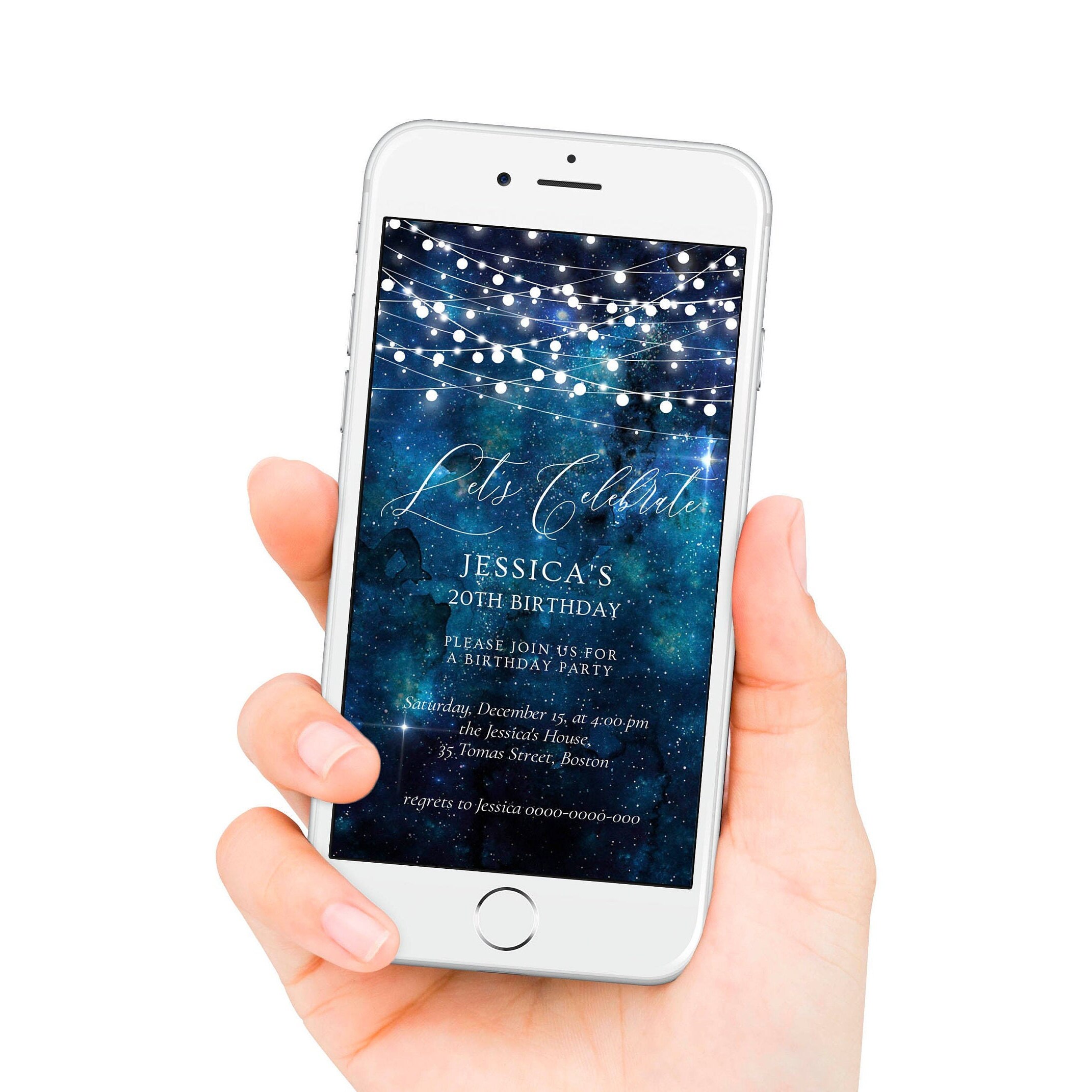 Birthday Digital Invitation Birthday Invitation Phone - Etsy