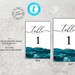 Teal and Silver Table Number Template, Table Number Cards for Wedding ...