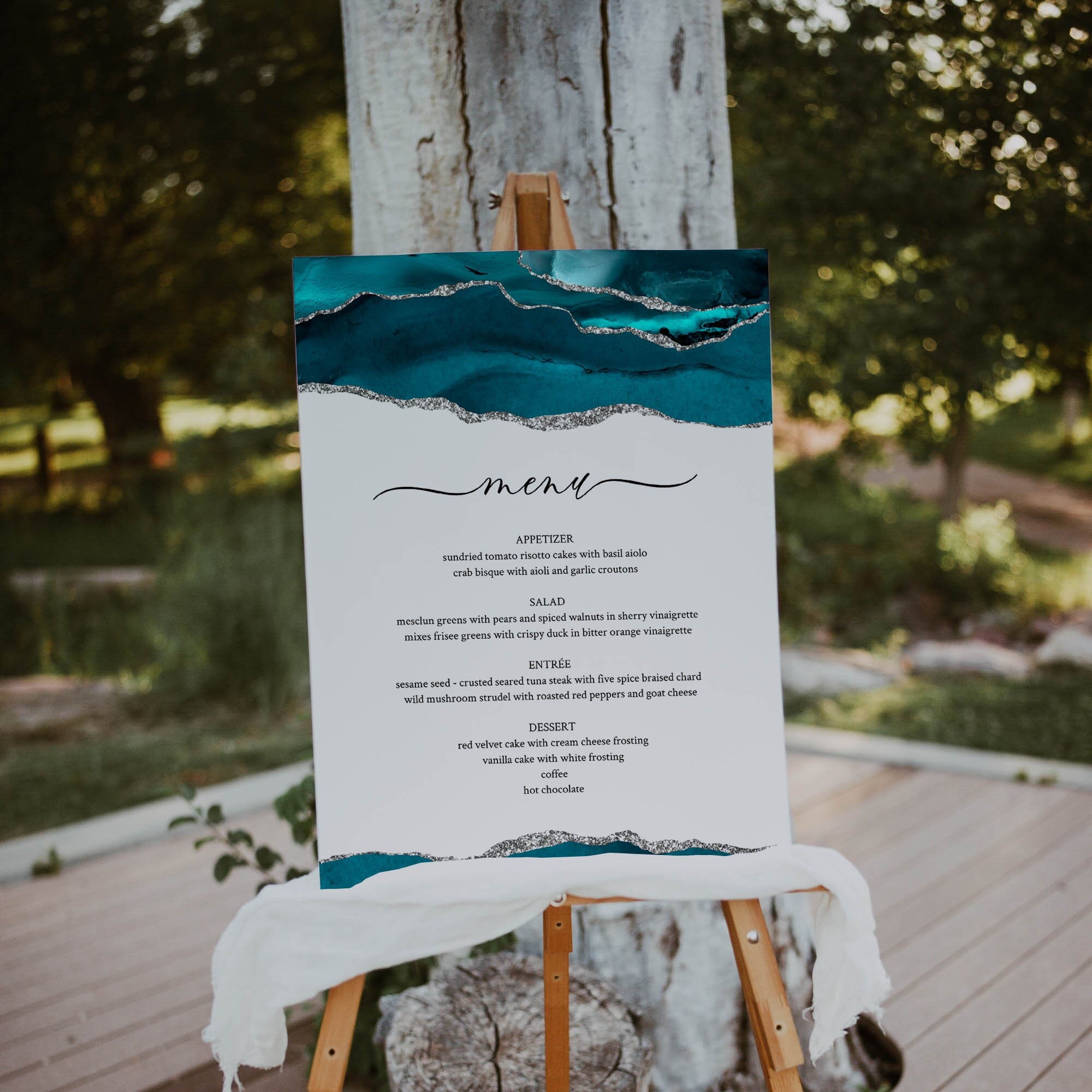 Wedding Menu Sign Wedding Menu Signage Menu Card Teal and | Etsy