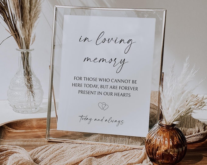 Simple in Loving Memory Sign, Printable in Loving Memory Sign for ...