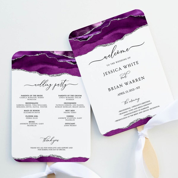 Fan Wedding Program - Etsy