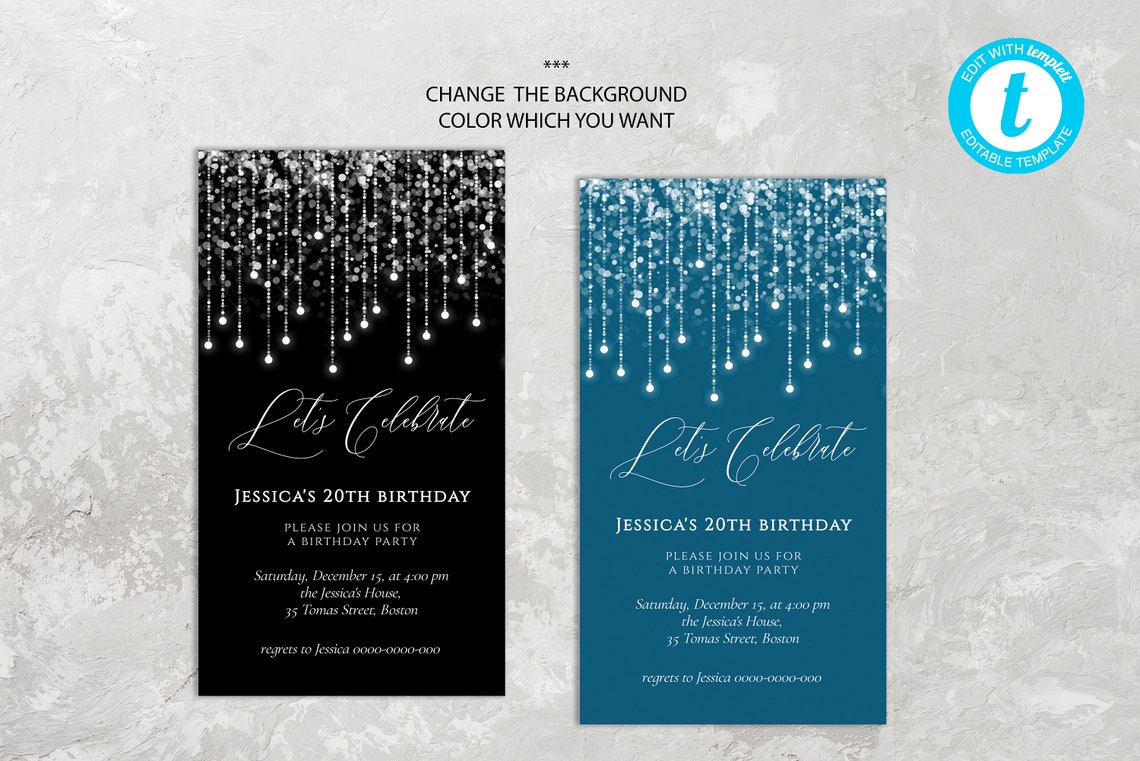 Birthday Invite Electronic Birthday Invitation SMS Birthday - Etsy Canada