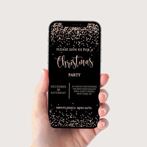 Editable Holiday Cocktail Party Invitation Christmas Party - Etsy
