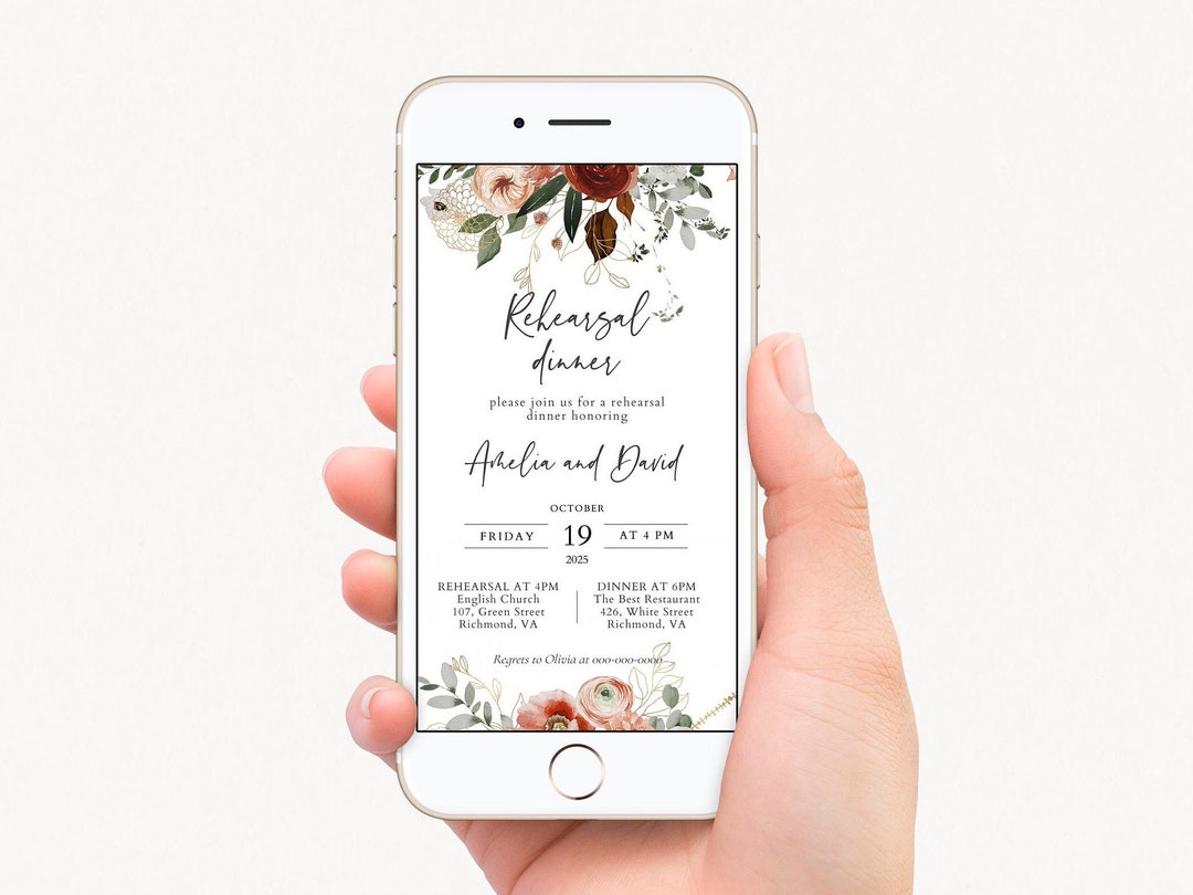 Rustic Rehearsal Dinner Invitation, Digital Rehearsal Dinner Invite ...