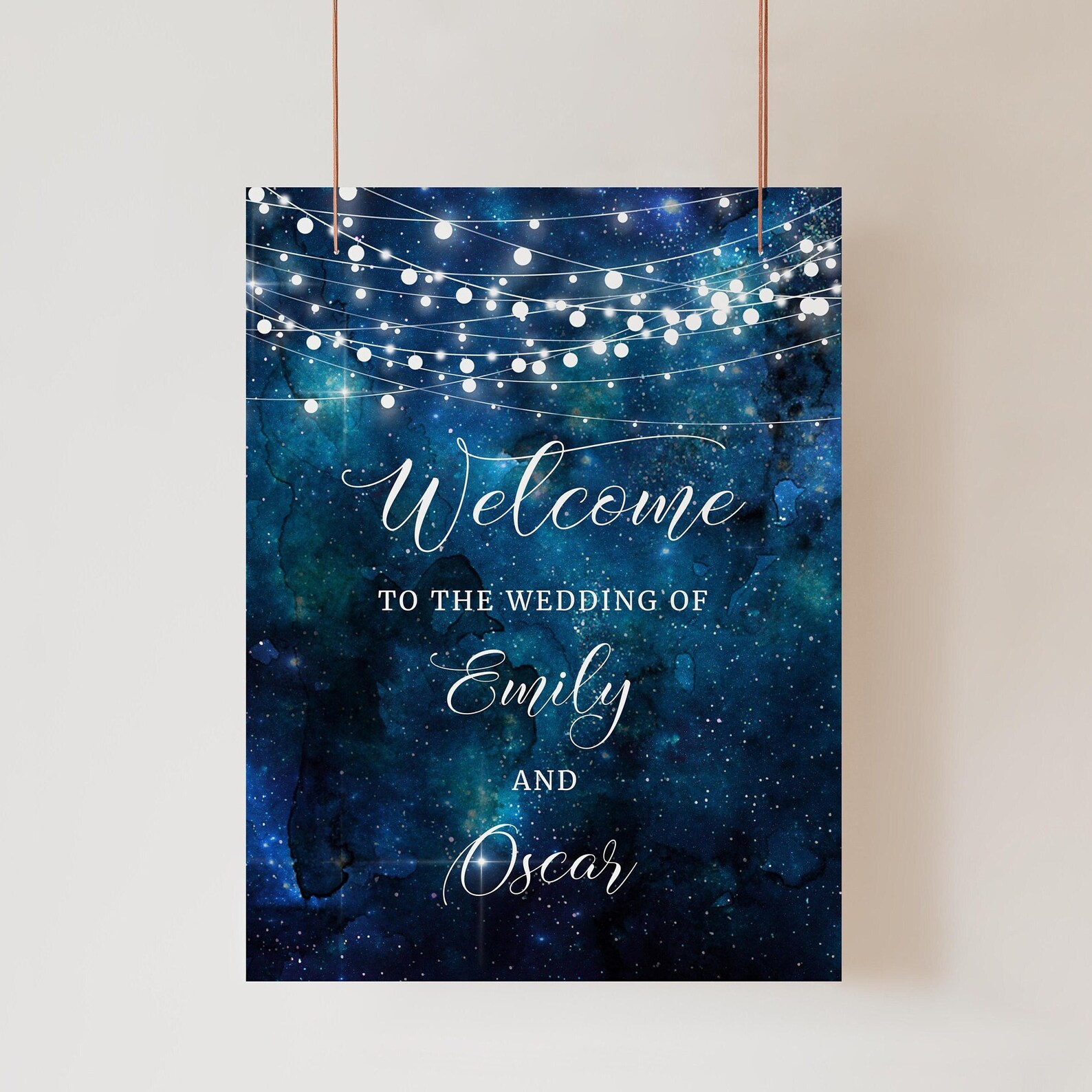 Celestial Wedding Welcome Sign: Starry Night Galaxy (editable Text ...