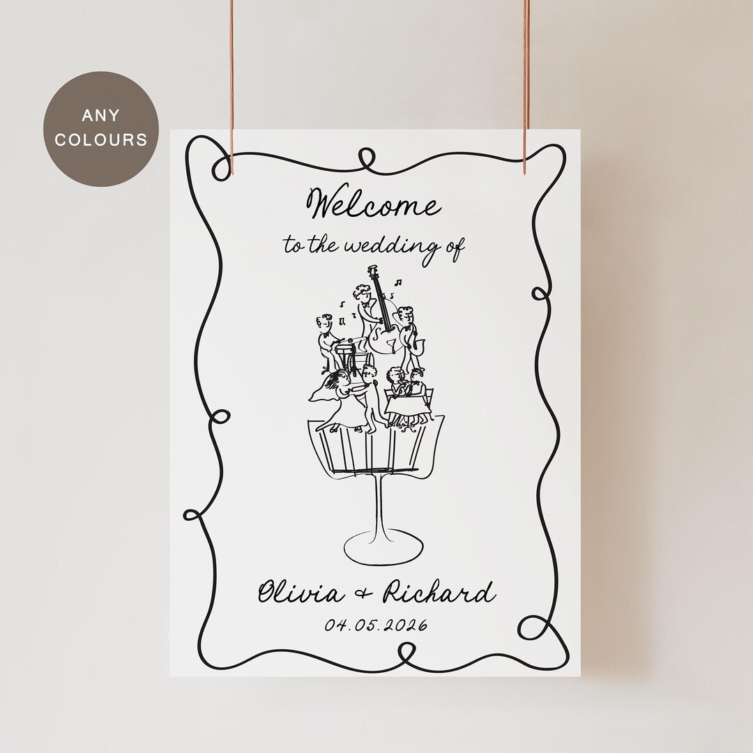 Handwritten Welcome Sign, Whimsical Wedding Sign, Scribble Doodle ...