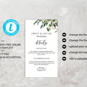 Electronic Wedding Details Text Message Wedding Details | Etsy