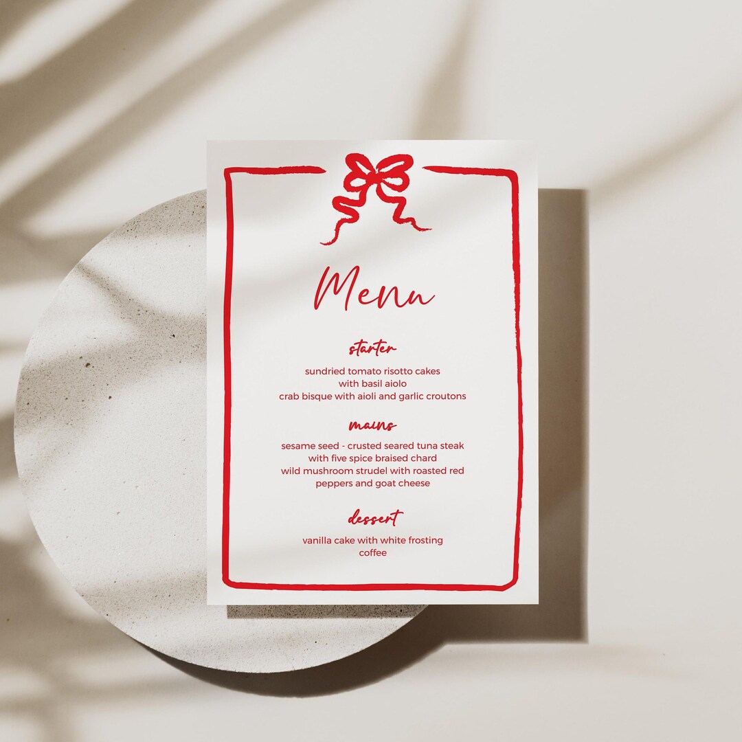 Christmas Menu Template, Printable Menu Christmas, Funny Menu Card ...
