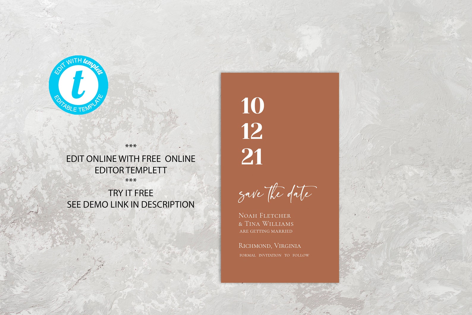 Save the Date Invite Save the Date Terracotta Save Our Date - Etsy