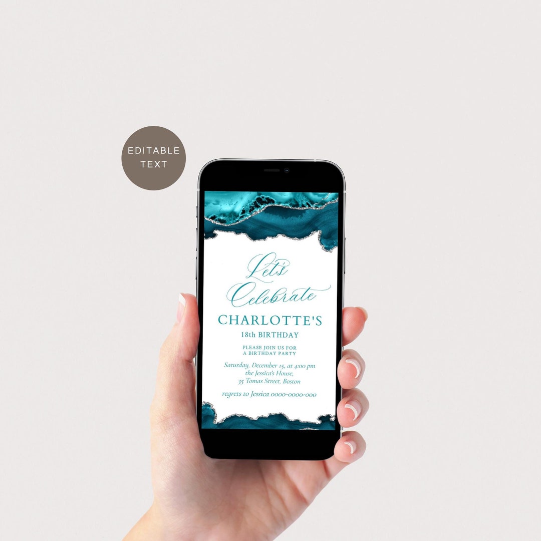 Electronic Digital Birthday Invitation, Birthday Invite, Birthday ...