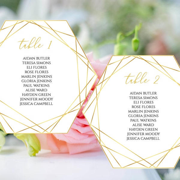 Hexagon Seating Chart Template - Etsy