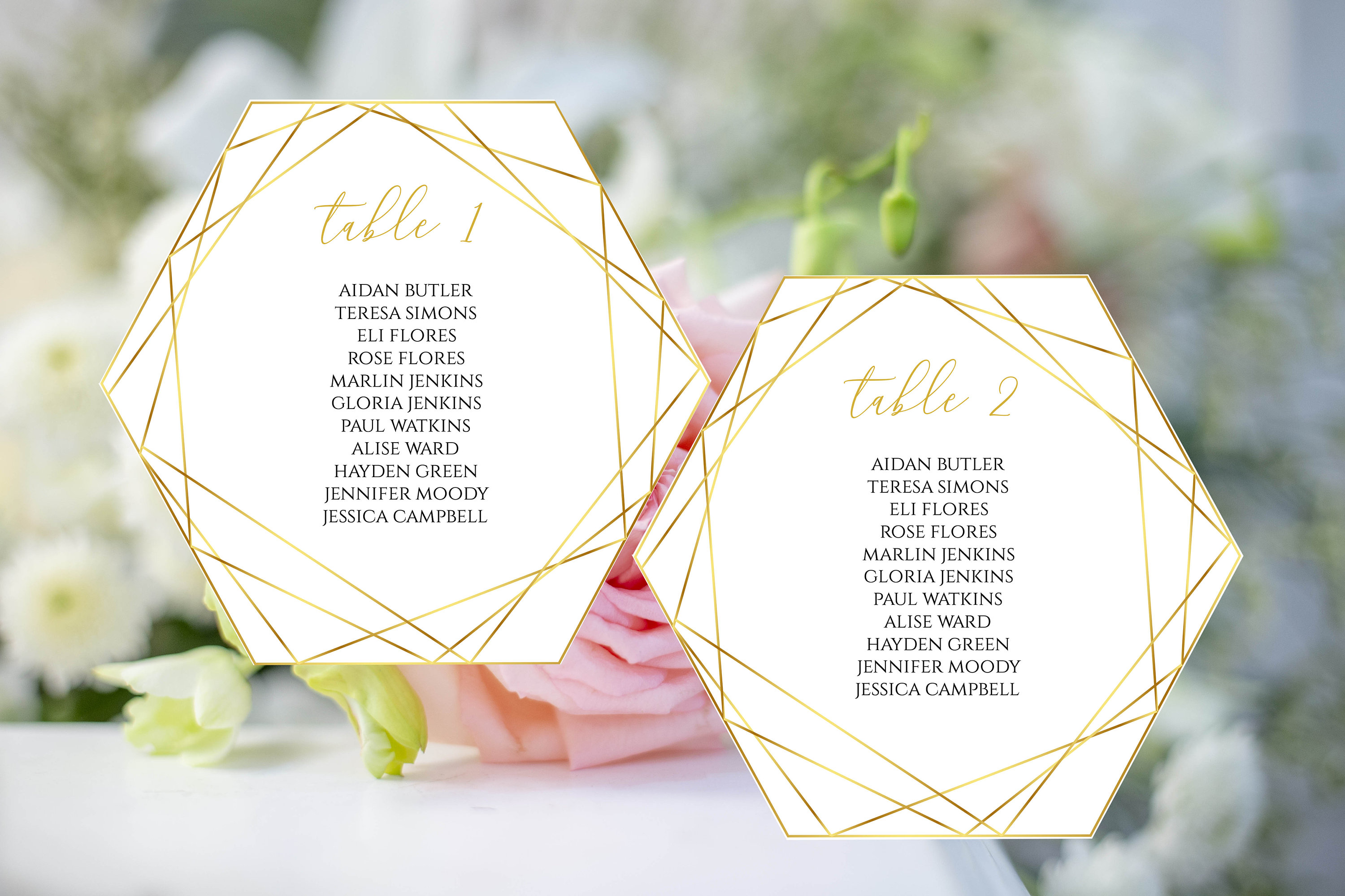 Gold Hexagon Wedding Seating Chart Template Wedding Seating - Etsy