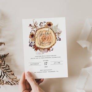 Wedding Invitation Fall, Wedding Invitation Rustic Autumn, Wedding ...