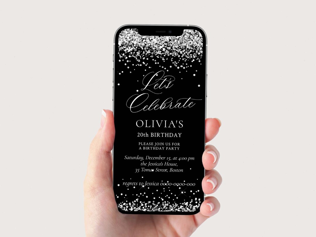 Digital Birthday Invitation Template, Electronic Birthday Invitation ...