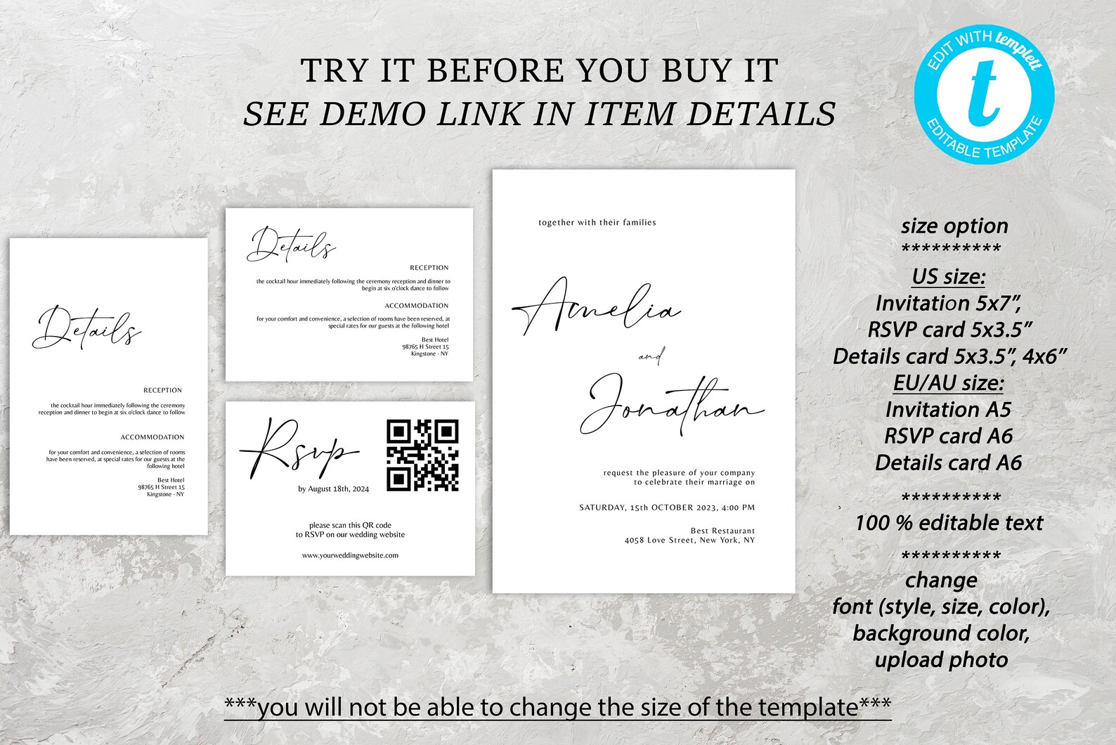 Wedding Invitation QR Code Rsvp Wedding Invitation With Rsvp - Etsy