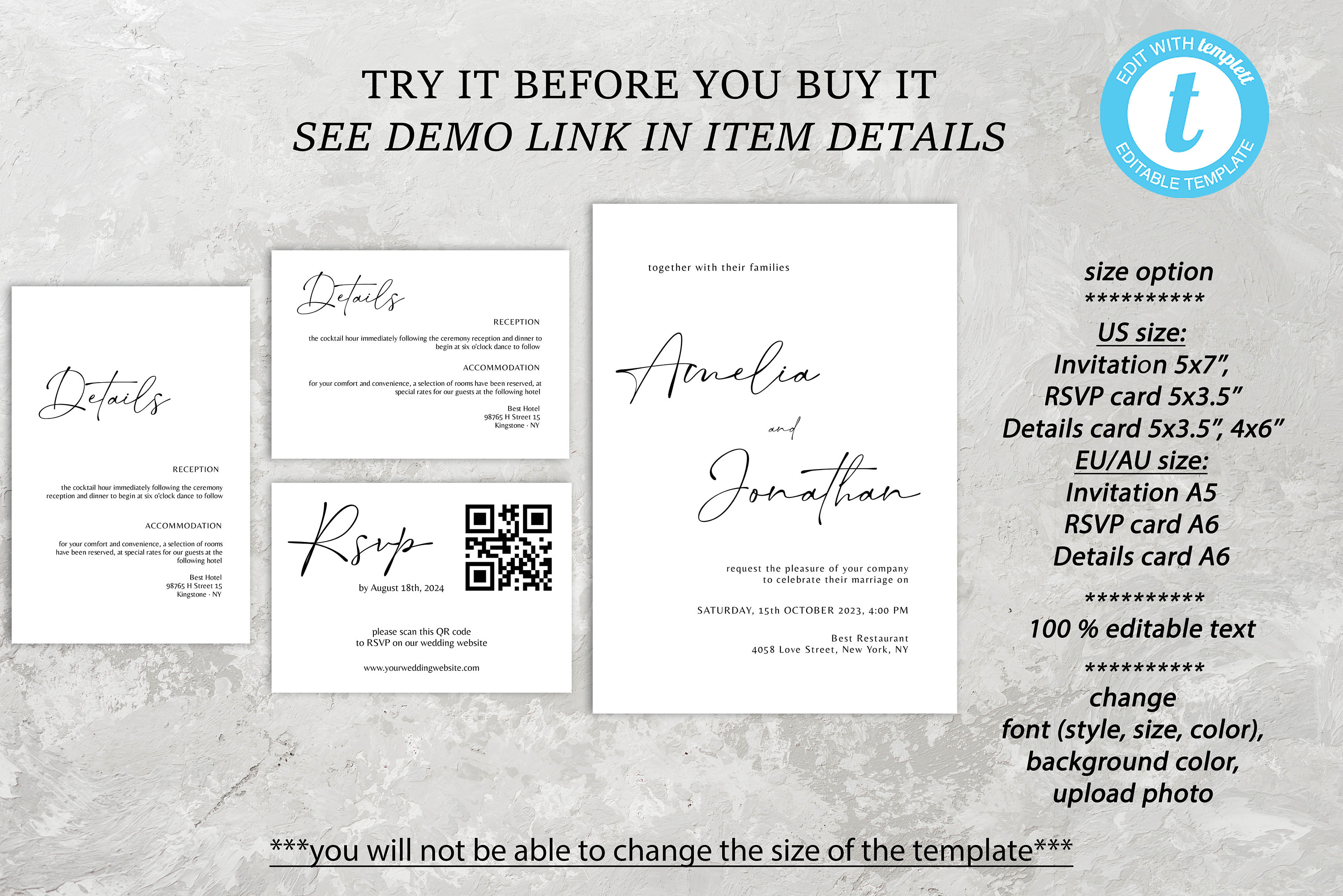 Wedding Invitation QR Code Rsvp Wedding Invitation With Rsvp - Etsy