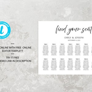 Wedding Seating Chart 16 Tables, Seating Chart Plan, Wedding Seating ...