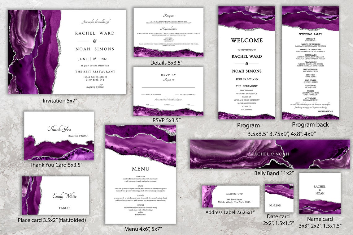 Wedding Invitation Kit Template Wedding Invitation Bundle - Etsy