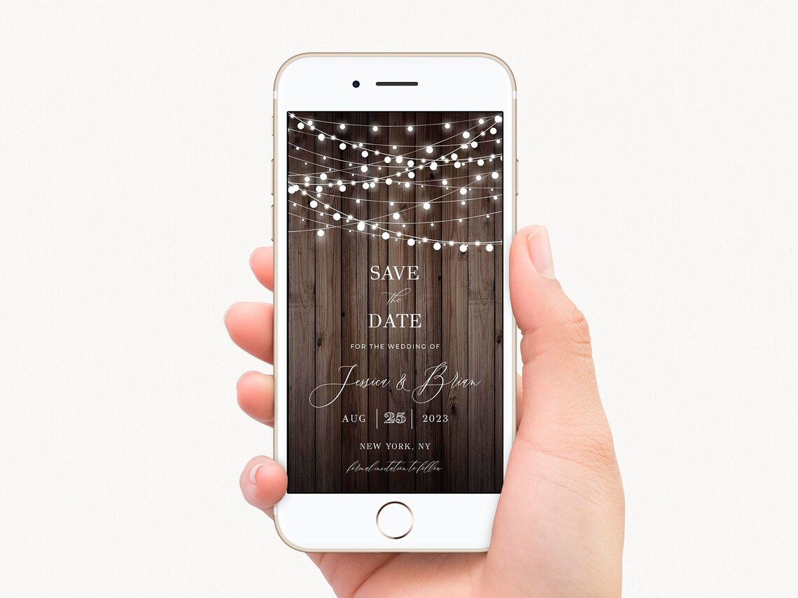 Rustic Save the Date Template Electronic Phone Digital - Etsy