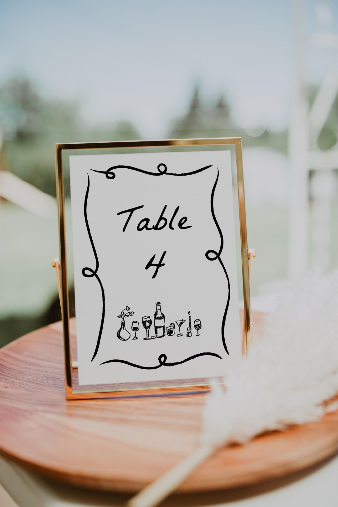 Wedding Table Number, Whimsical Weddig, Scribble, Doodle, Trendy ...