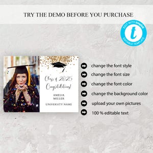 Editable Graduation Welcome Sign: Class of 2025 Printable Poster ...