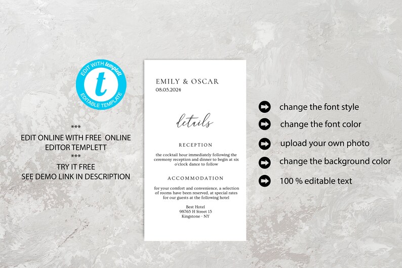 Text Message Wedding Details Email Wedding Details - Etsy